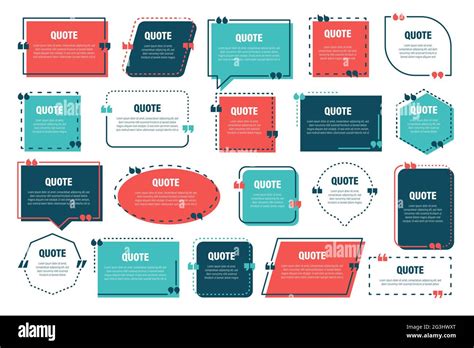 Set Of Various Colorful Isolated Quote Frames Speech Bubbles With