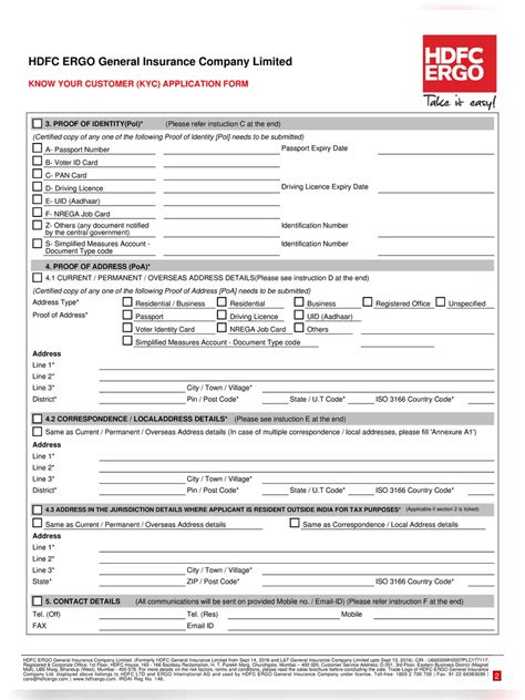 HDFC ERGO KYC Form PDF InstaPDF