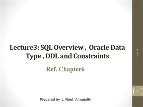 ppt lecture3 sql overview oracle data type ddl and constraints powerpoint presentation