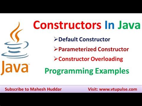 Constructors In Java Types Of Constructors Default Parameterized
