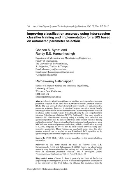 pdf improving classification accuracy using intra session classifier training and