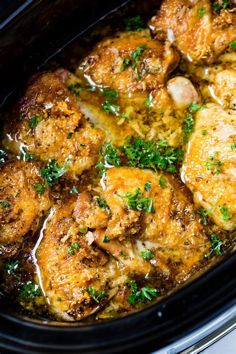 Garlicky Slow Cooker Chicken Recipe Super Easy Oh Sweet Basil