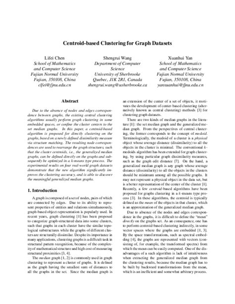 pdf centroid based clustering for graph datasets shengrui wang