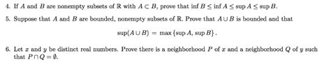 solved if a and bare nonempty subsets of r with a subset of