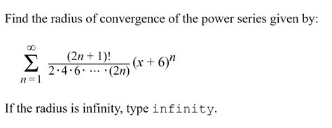 solved find the radius of convergence of the power series