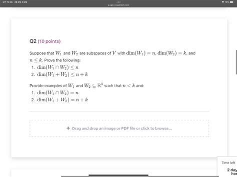 solved suppose that w1 and w2 are subspaces of v with