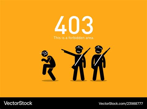 Website Error Forbidden Artwork Depicts A Vector Image