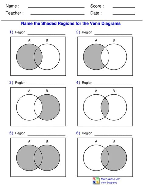 Sets And Venn Diagrams B Worksheet Geometry PDF Worksheets