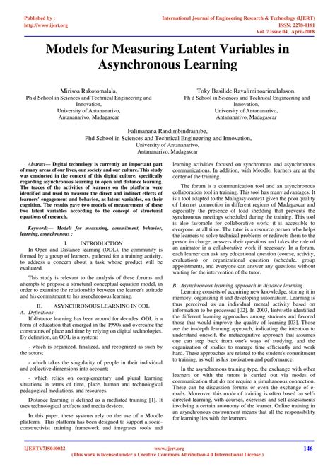 pdf models for measuring latent variables in asynchronous learning