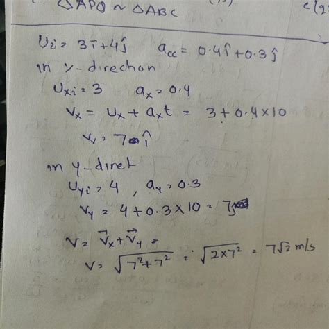 a particle has an initial velocity of 3vec i 4vec j and an acceleration of 0 4vec i 0 3vec j