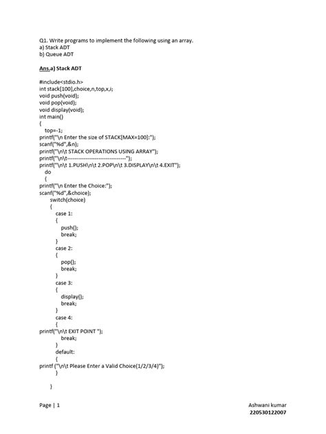 dsa practical file pdf queue abstract data type discrete mathematics