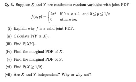 solved q 6 suppose x and y are continuous random variables