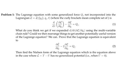 the lagrange equation with some generalized force q j