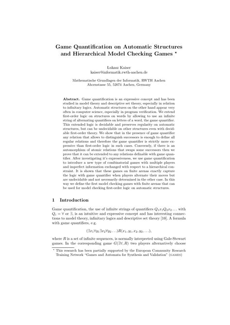 pdf game quantification on automatic structures and hierarchical model checking games
