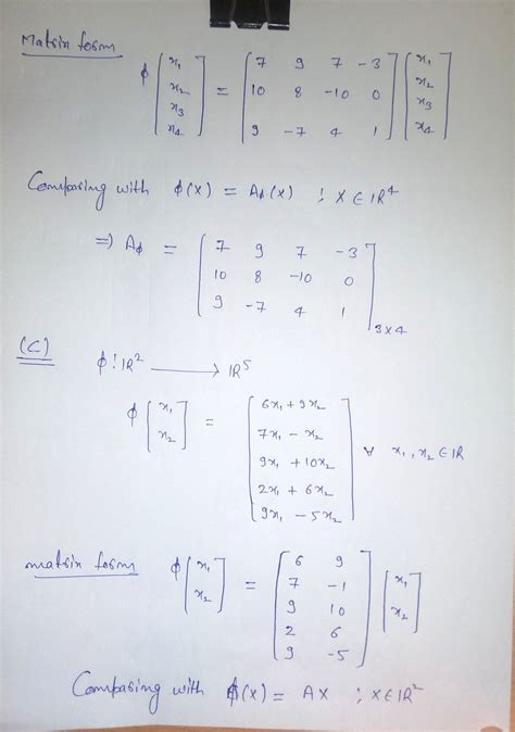 [solved] for the following linear transformations φ rn → rm determine course hero