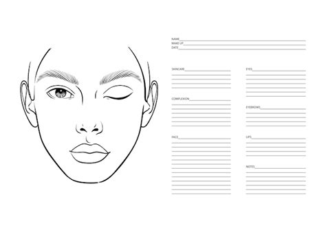 Free Printable Makeup Face Charts Makeup Vidalondon
