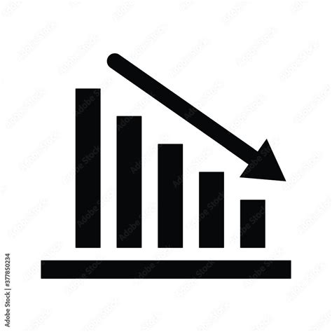 Chart With Bars Declining Chart Icon Loss Stock Vector Adobe Stock