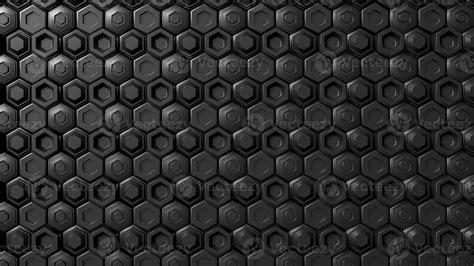 Abstract Black Hexagonal Geometric Layered Futuristic Hexagons Surface