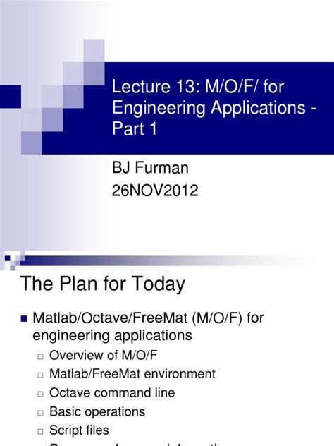 lecture 13 matlab octave freemat pt1 pdf matlab command line interface