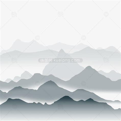 快图网独家原创水墨山水风景画 快图网 免费PNG图片免抠PNG高清背景素材库kuaipng