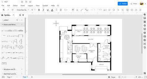 Gallery Kitchen Floor Plan Edrawmax Edrawmax Templates Bank2home