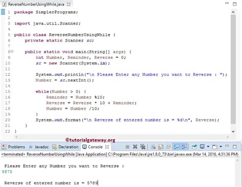 program to reverse a number in java