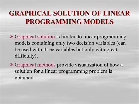 linear programming solution techniques graphical and computer methods