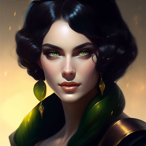 Black Hair Green Eyes Olive Skin