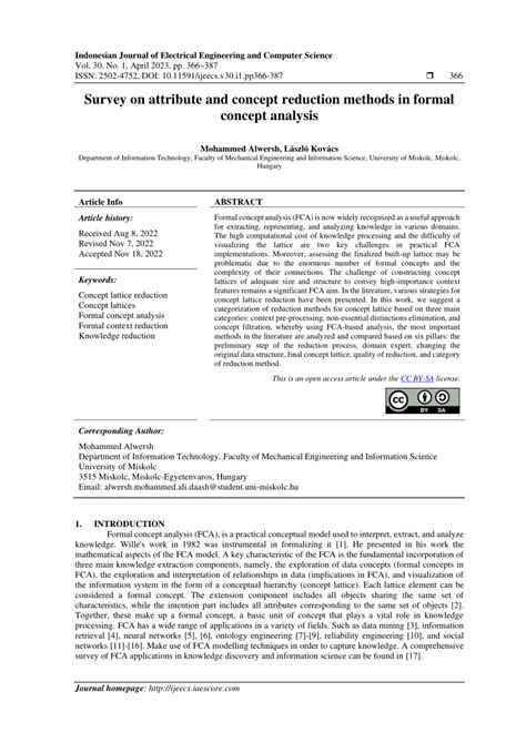 pdf survey on attribute and concept reduction methods in formal concept analysis