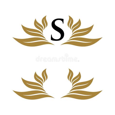 Initial S Leaf Logo Design Template Green Color Stock Vector