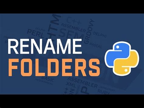 Rename Folders With Python Automation For Beginners YouTube