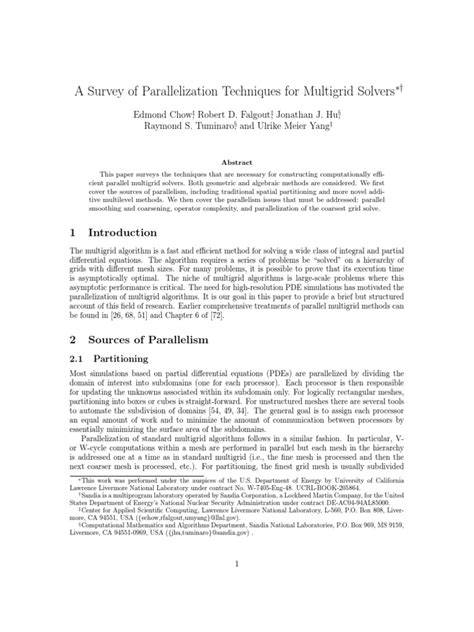 parallel algebraic multigrid survey download free pdf parallel computing matrix mathematics