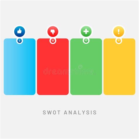 Four Colorful Elements Concept Of SWOT Analysis Template Stock