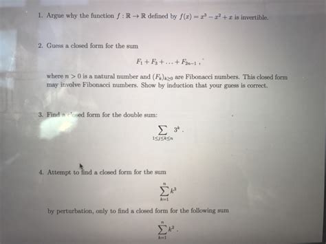 solved argue why the function f r rightarrow r defined by