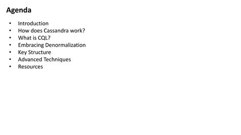 Introduction To Data Modeling In Cassandra PPT