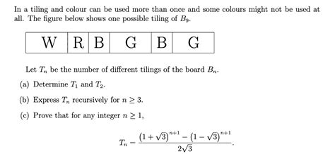 solved question 8 let n≥1 be an integer and consider a 1×n