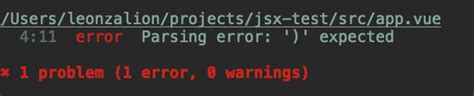Linting A Vue Sfc Containing Jsx Throws A Parsing Error · Issue 150 · Vuejsvue Eslint Parser