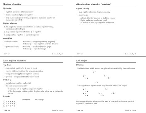 register allocation introduction to compilers cmsc 430 docsity