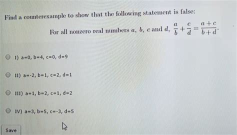 solved find a counterexample to show that the following