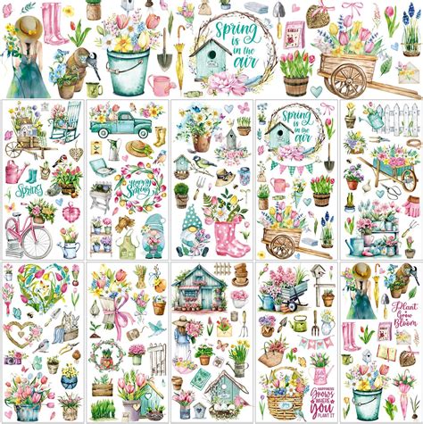 Amazon Geyoga Sheets Spring Rub On Transfers For Crafts And