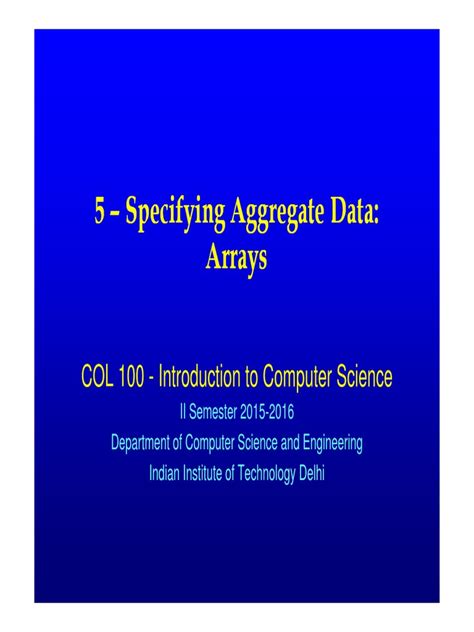 55 specifying aggregate data specifying aggregate data a a arrays arrays pdf integer