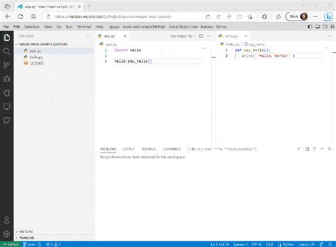 在 vs code for the web 中运行 webassembly 代码 python 浏览器