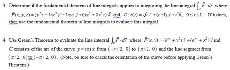solved 3 determine if the fundamental theorem of line