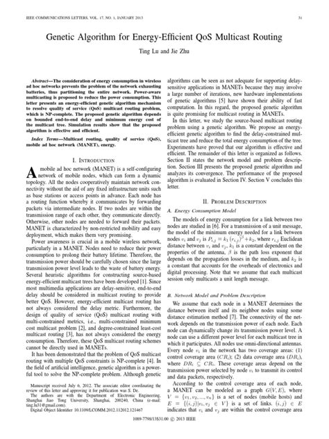 genetic algorithm for energy efficient qos multicast routing pdf