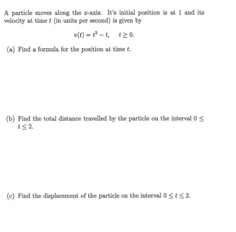 solved a particle moves along the x axis it s initial