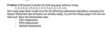 Solved Problem 3 40 Points Consider The Following Page Chegg