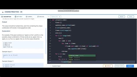 n words combination python coding challenge ccbp nxtwave youtube