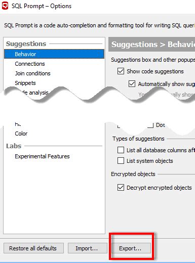 how to implement a sql formatting standard using sql prompt v8