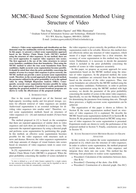 pdf mcmc based scene segmentation method using structure of video