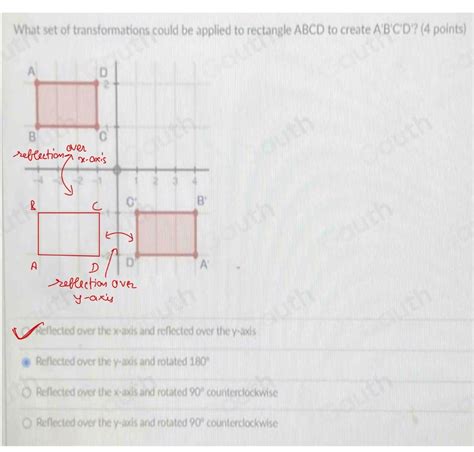 solved what set of transformations could be applied to rectangle abcd to create a b c d 4